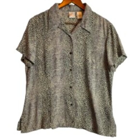 Emma James | Tops | Emma James Womens Blouse Short Sleeve Snakeskin ...